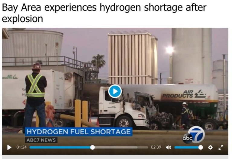 Fuel Cell car owners stuck in SF Bay Area after hydrogen explosion ...